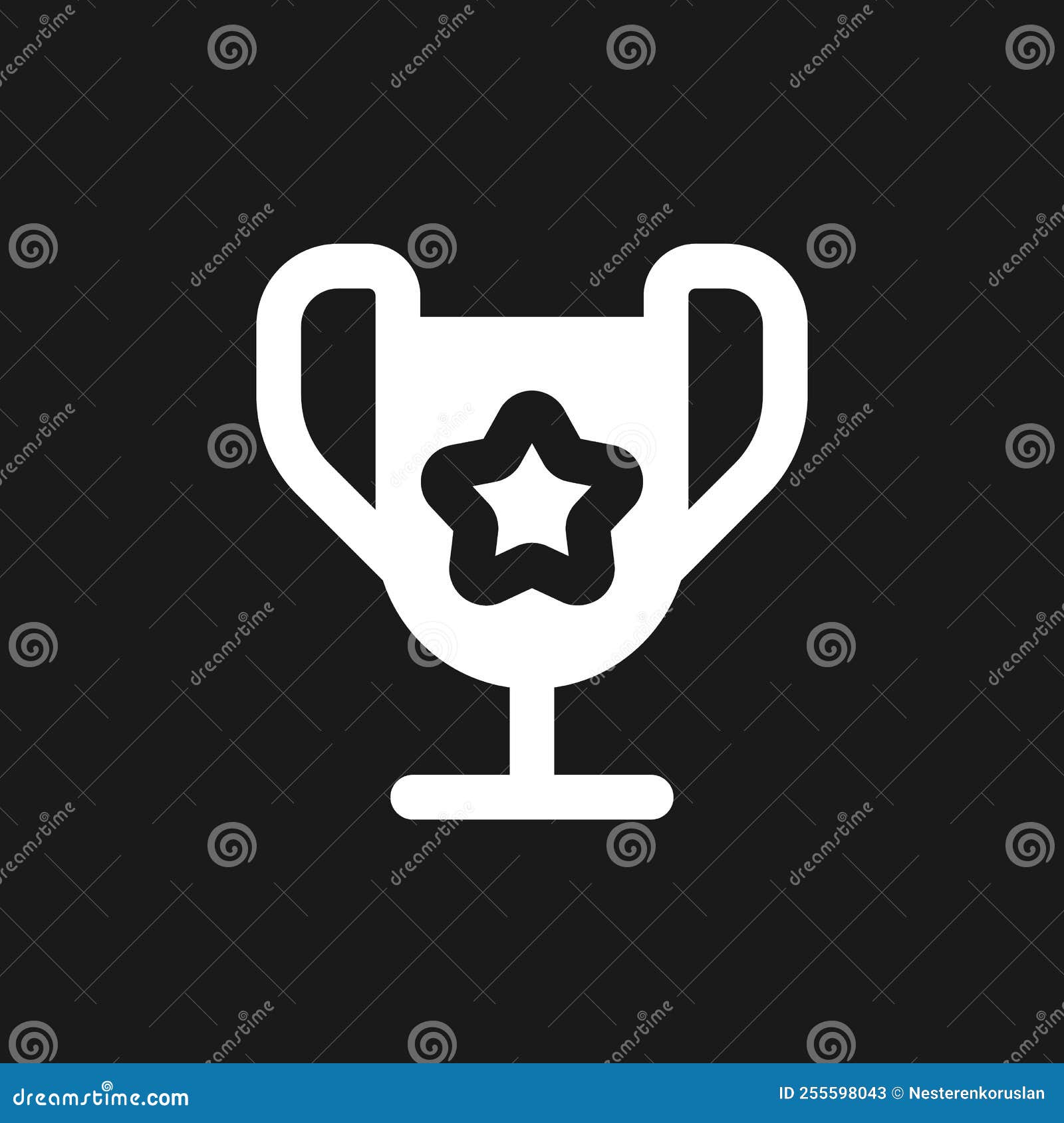 Trophy Cup Dark Mode Glyph Ui Icon Stock Illustration - Illustration of ...
