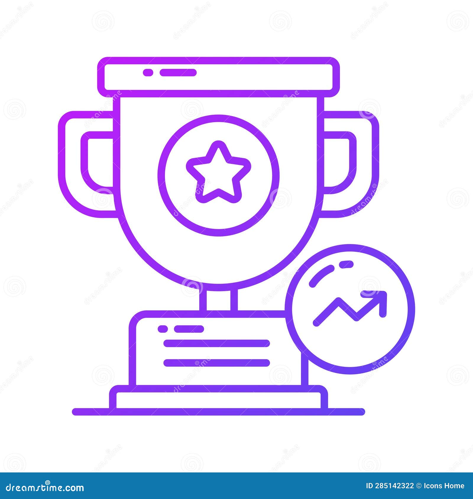 Trophy Cup with Growth Chart Showing Concept Icon of Success Chart ...