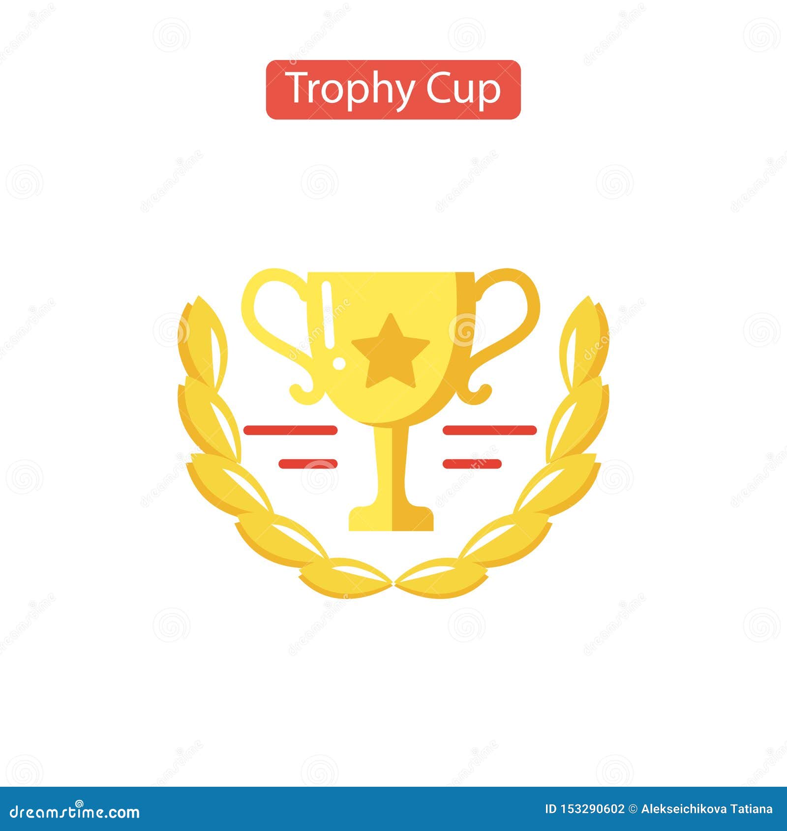 Trophy Cup Icon. Flat Pictogram Stock Vector - Illustration of logo ...