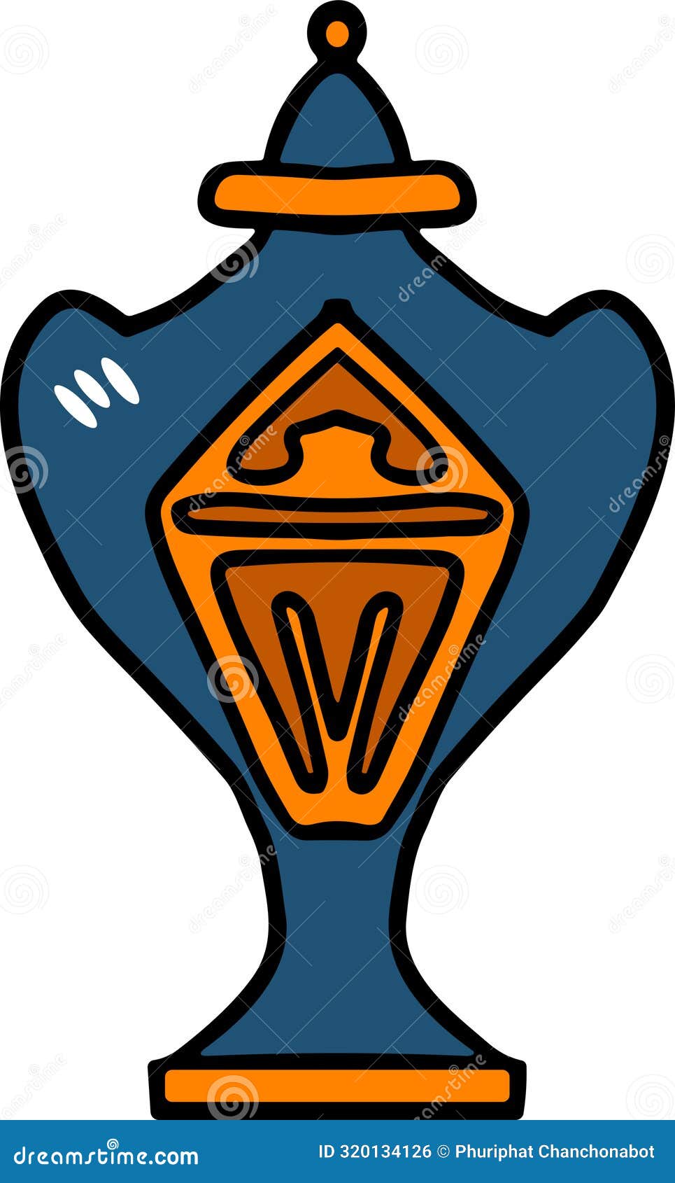 A Trophy Cup with a Leaf Design on it Stock Vector - Illustration of ...