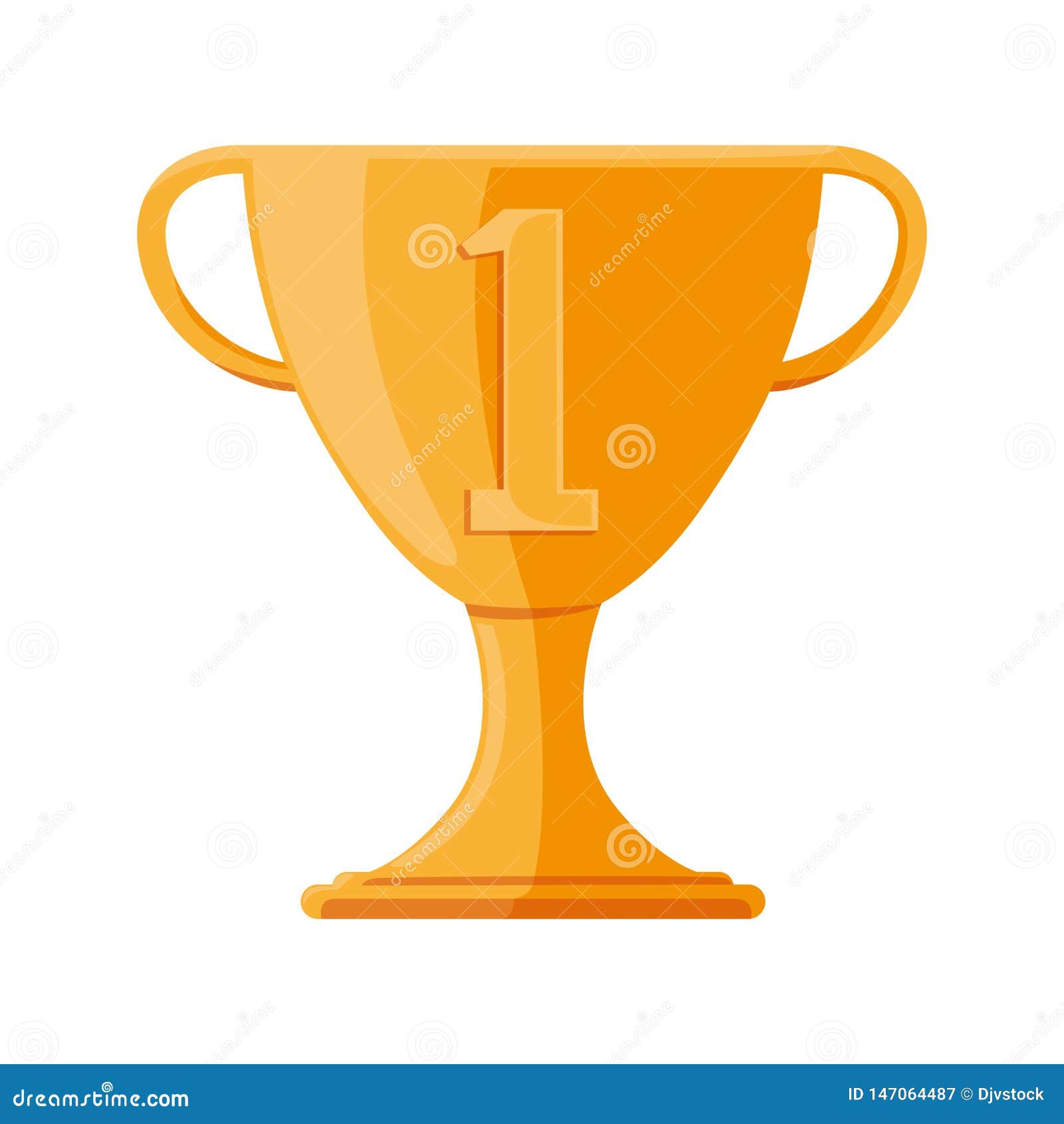 Trophy cup with number one stock illustration. Illustration of symbol ...
