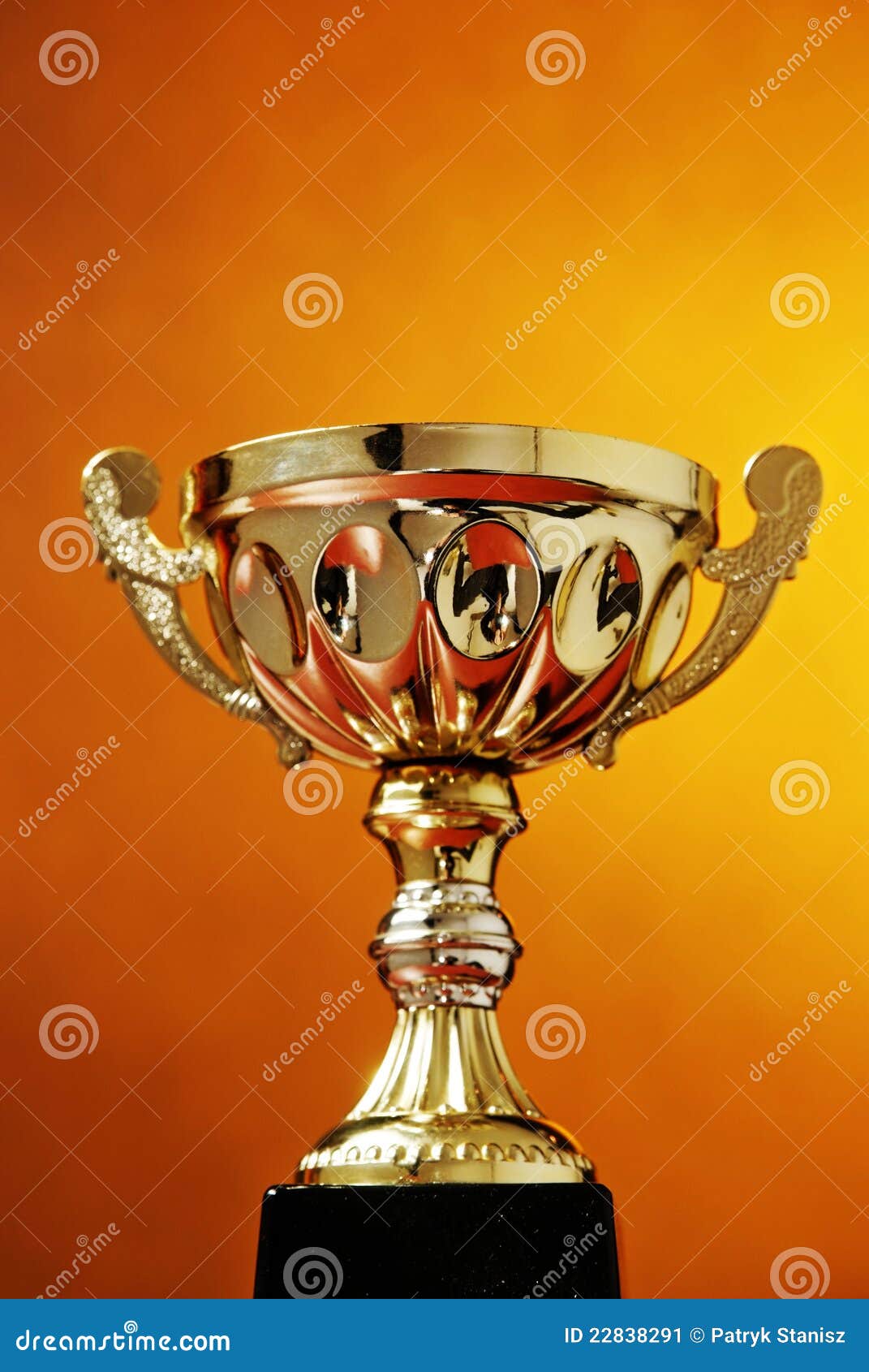 Trophy Cup on Orange Background Stock Image - Image of medal, contest ...