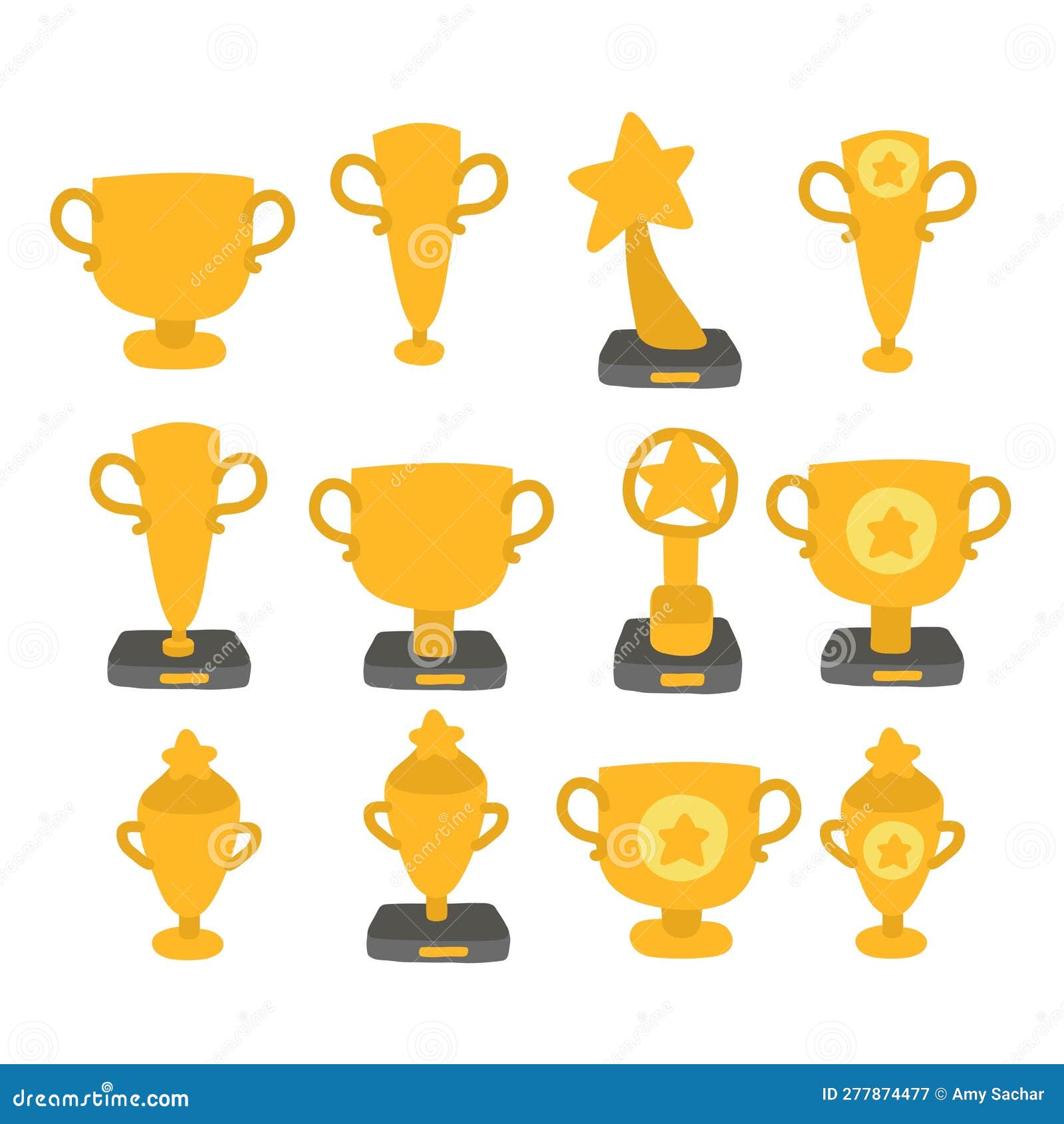 Trophy Award Icon Set Illustration Stock Vector - Illustration of ...