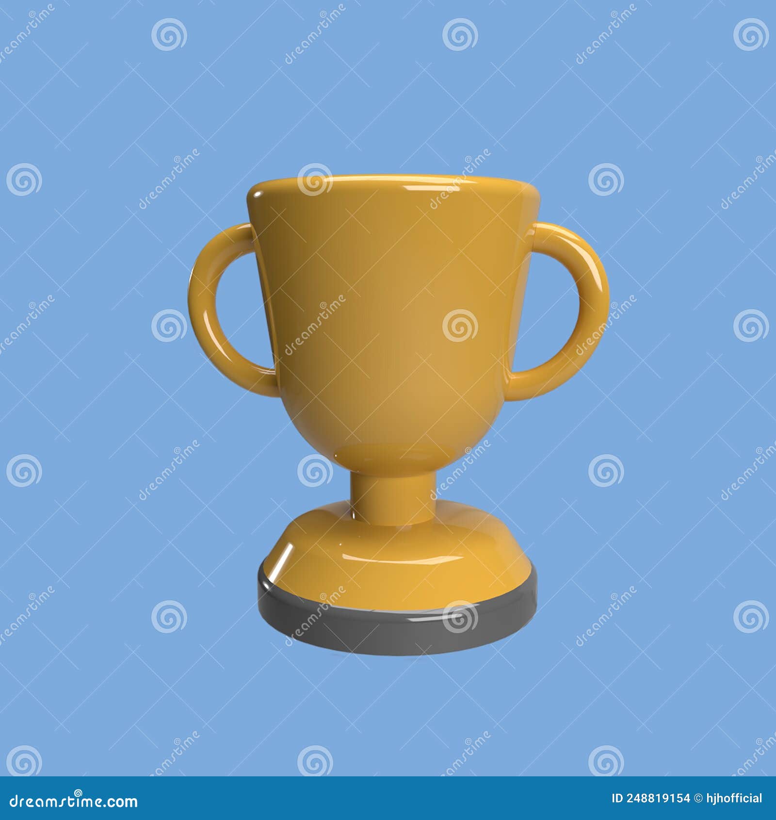 Trophy 3d Model Cartoon Style. Render Illustration Stock Illustration ...