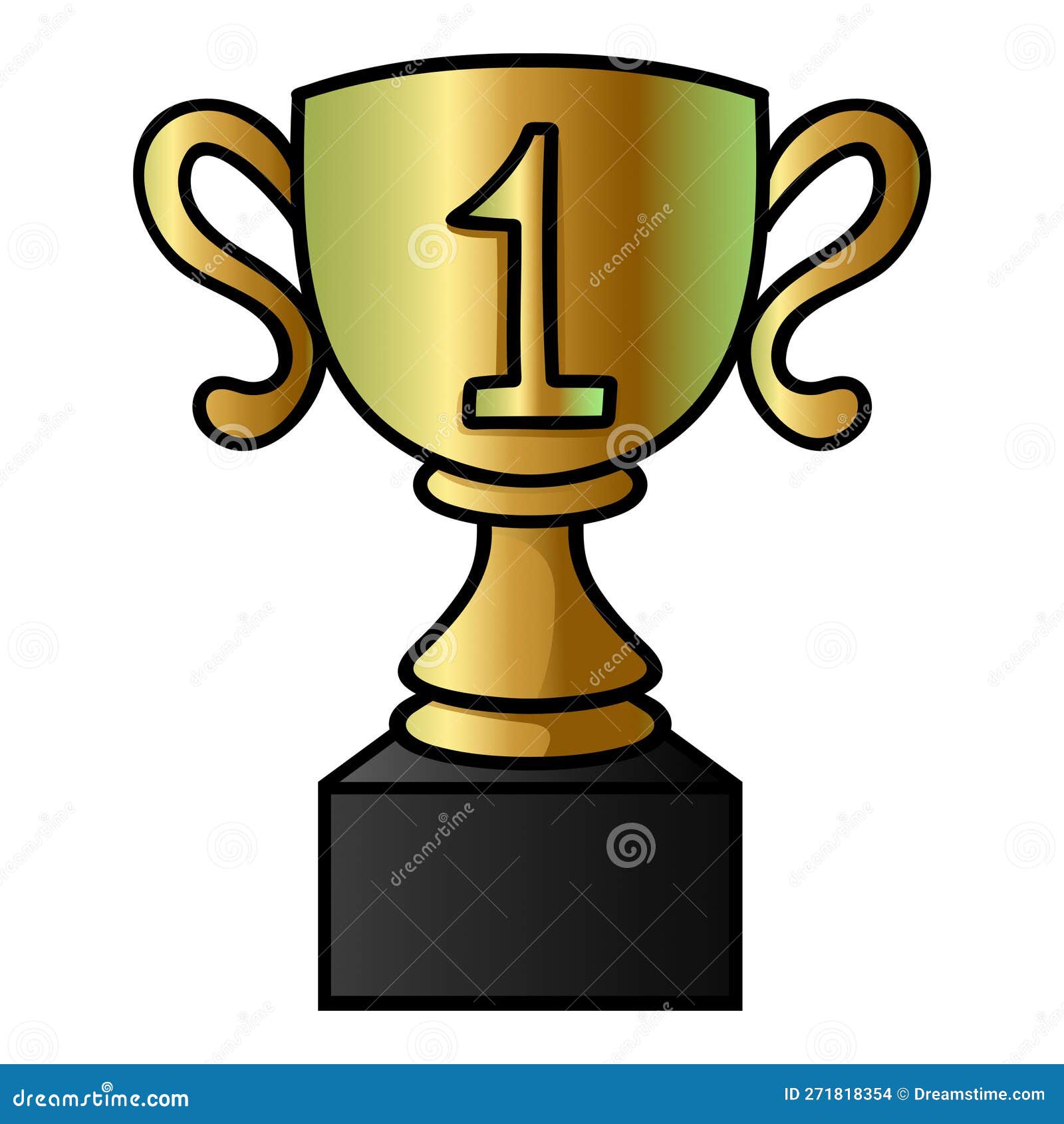 Trophy Doodle Hand Drawn Black And White Drawing Winner Trophy Champion ...