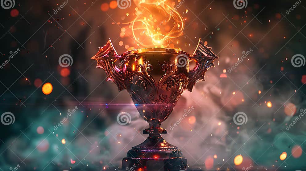 Trophy with Dynamic Light Effects Stock Illustration - Illustration of ...