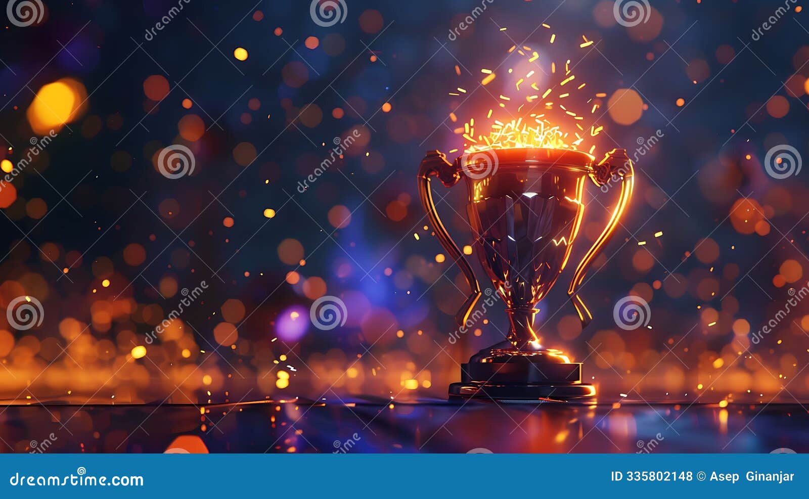 Trophy with Dynamic Light Effects Stock Illustration - Illustration of ...