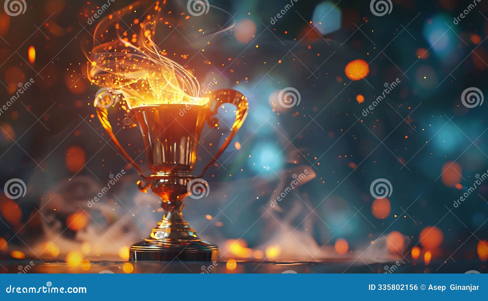 Trophy with Dynamic Light Effects Stock Illustration - Illustration of ...