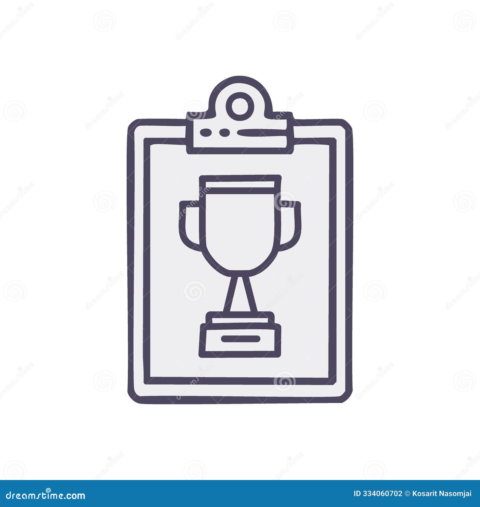 Trophy Frame. Hand Drawn Outline of a Trophy within a Frame, Signifying ...