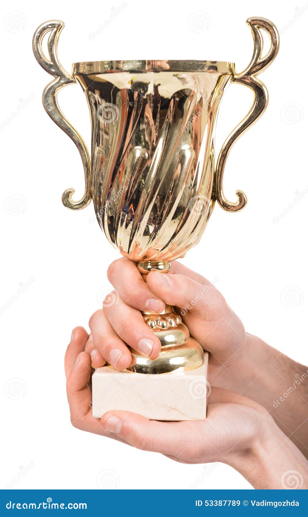 Trophy in hands stock image. Image of place, competition - 53387789