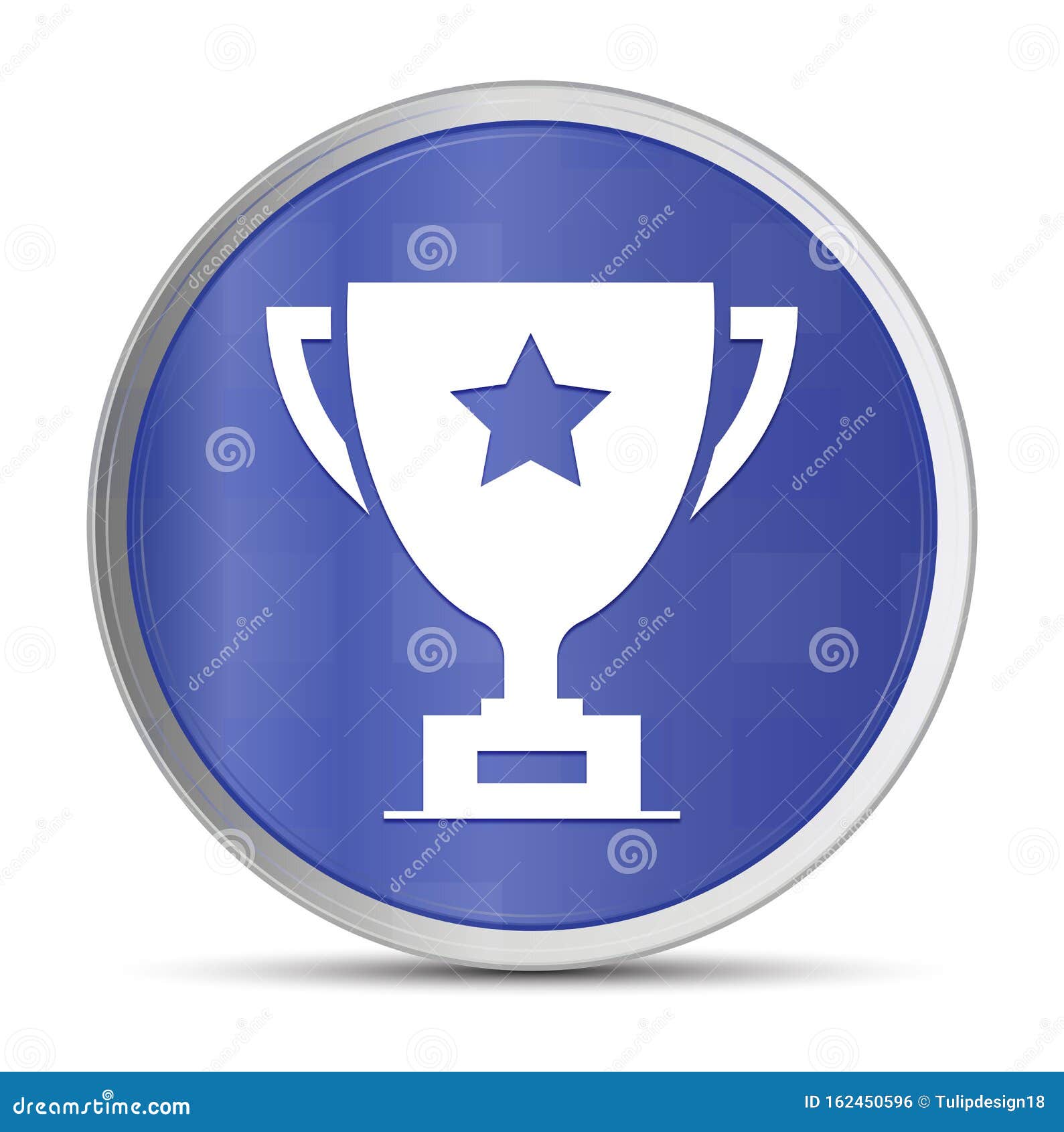 Trophy Icon Prime Blue Round Button Vector Illustration Design Silver ...