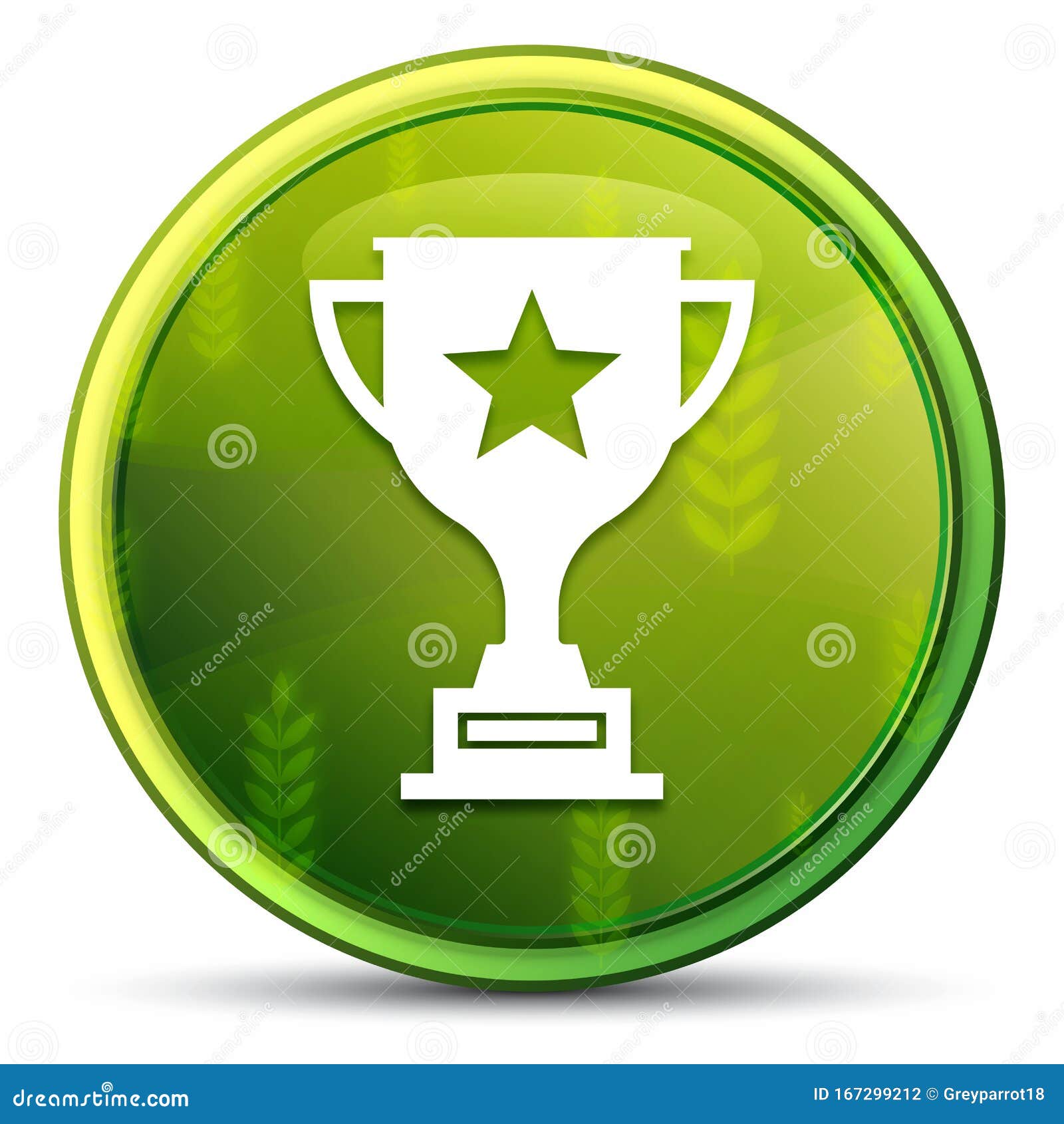 Trophy Icon Spring Bright Natural Green Round Button Illustration Stock ...