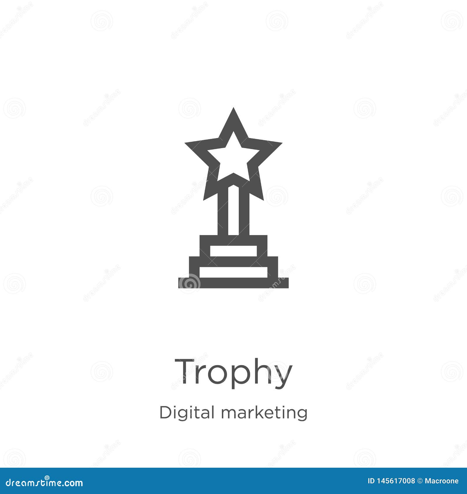 Trophy Icon Vector From Digital Marketing Collection. Thin Line Trophy ...