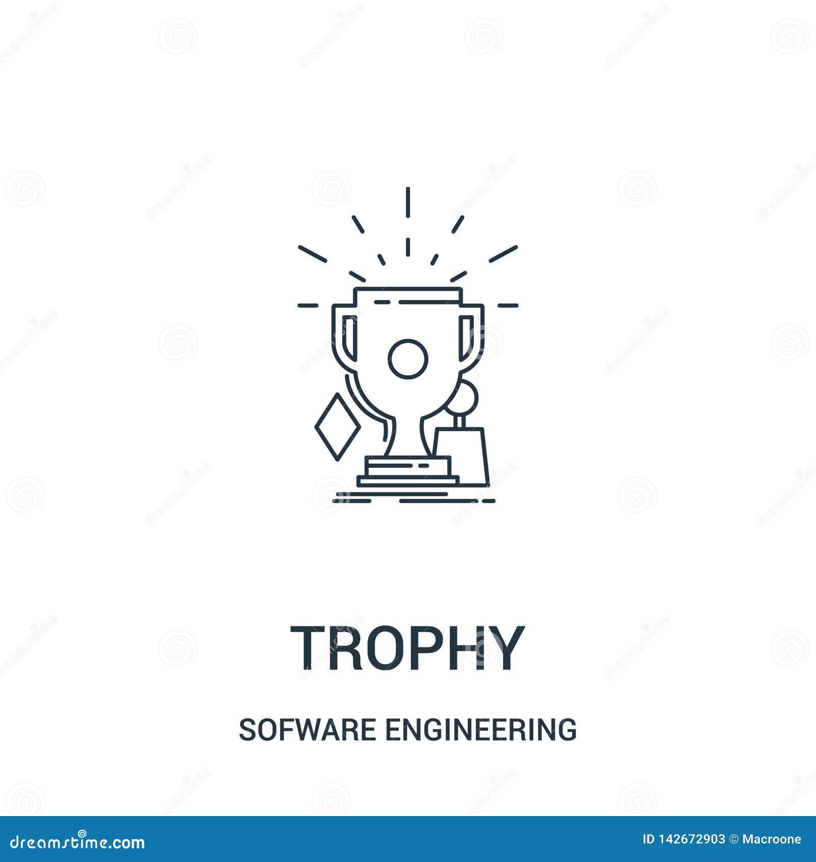 Trophy Icon Vector from Sofware Engineering Video Gaming Collection. Thin Line Trophy Outline ...