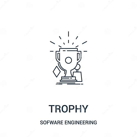 Trophy Icon Vector from Sofware Engineering Video Gaming Collection. Thin Line Trophy Outline ...