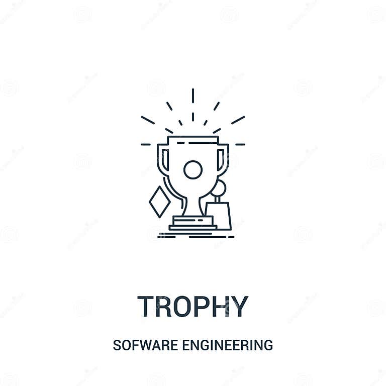 Trophy Icon Vector from Sofware Engineering Video Gaming Collection ...