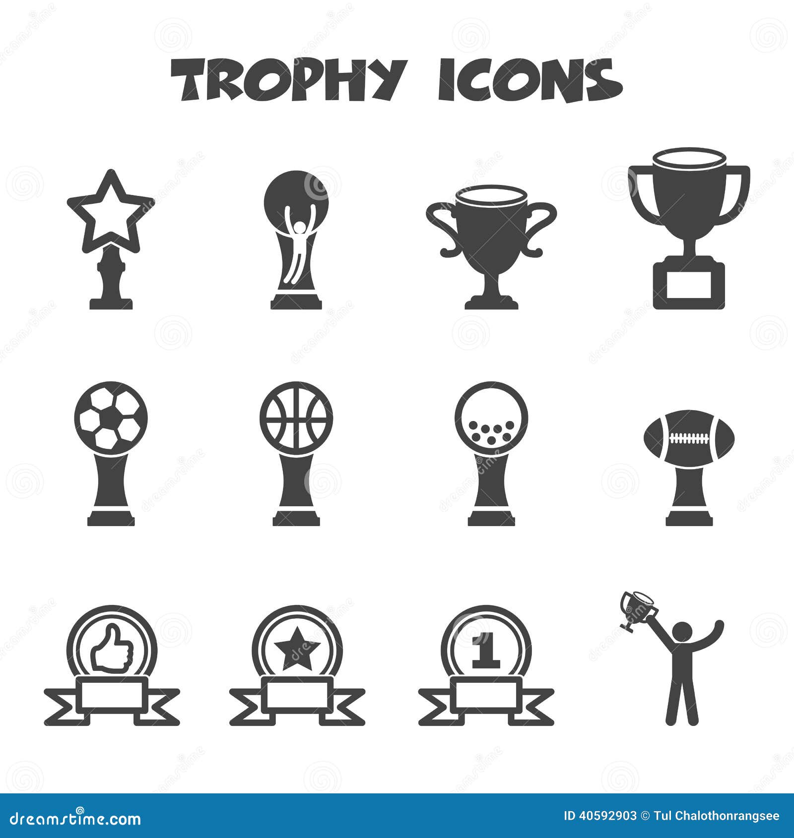 Trophy icons stock vector. Illustration of american, award - 40592903