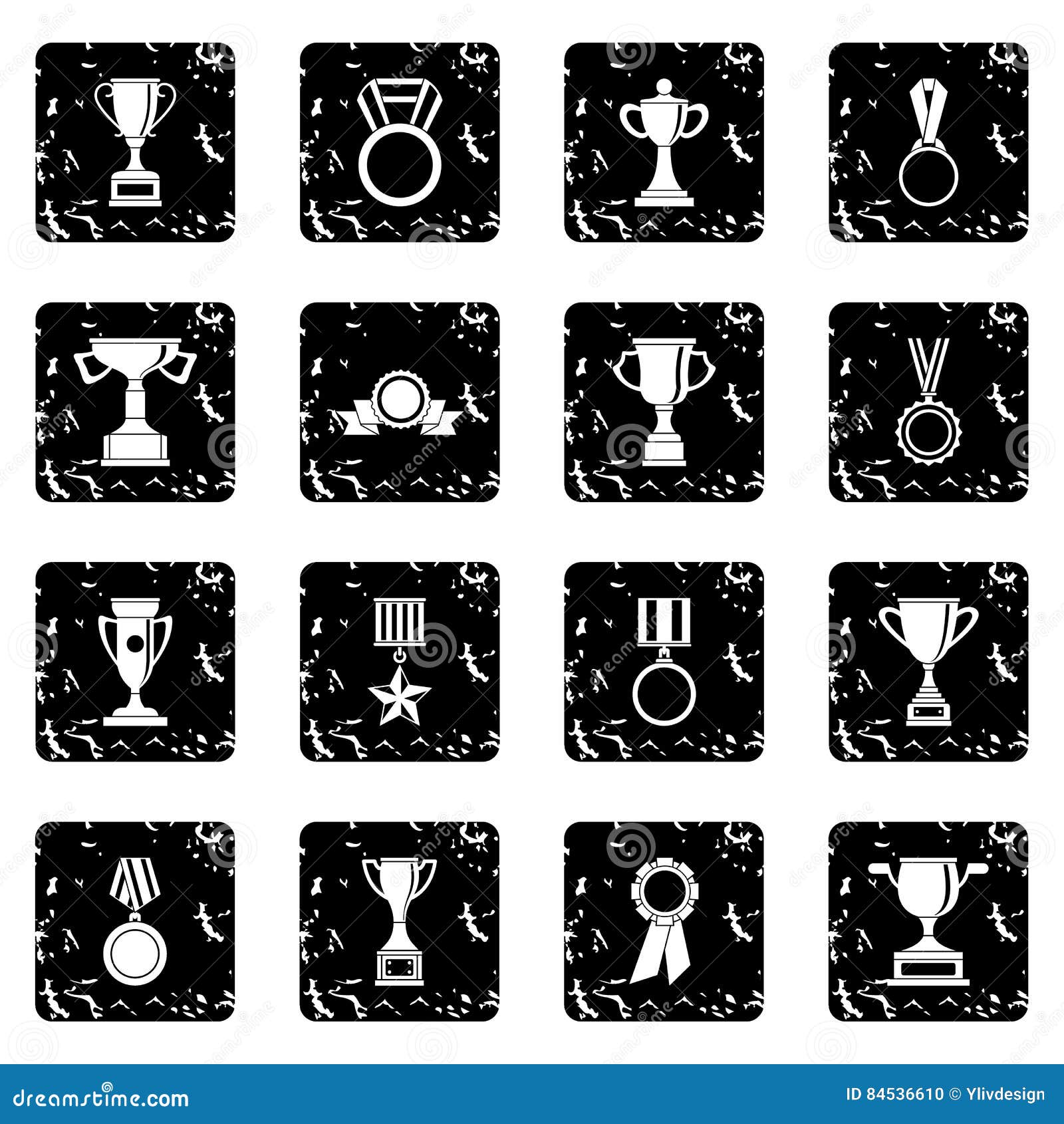 Trophy icons set stock vector. Illustration of satisfaction - 84536610