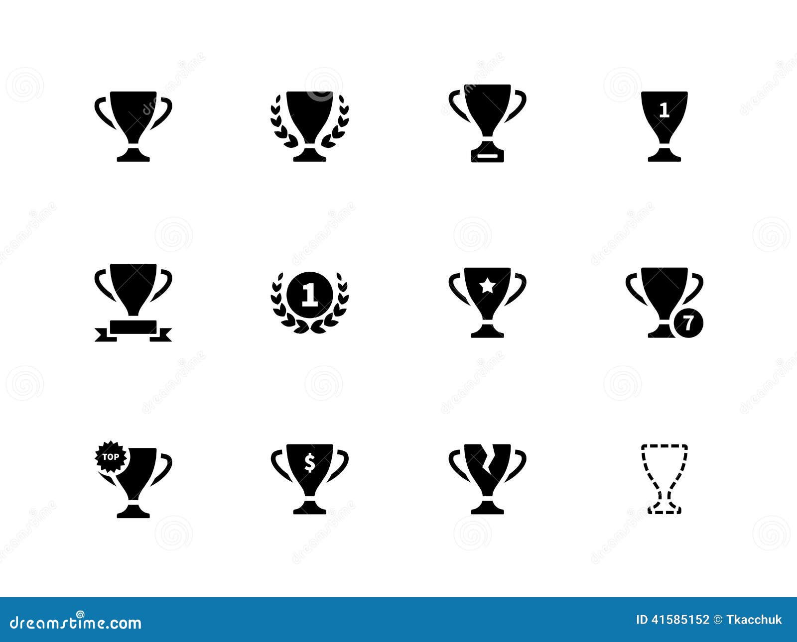 Trophy Icons on White Background. Stock Vector - Illustration of ...