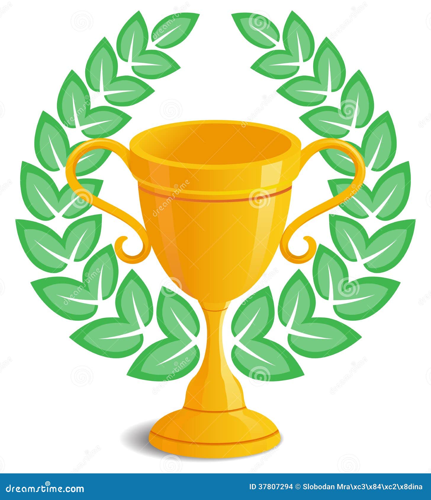 Trophy laurel wreath stock illustration. Illustration of symbol - 37807294
