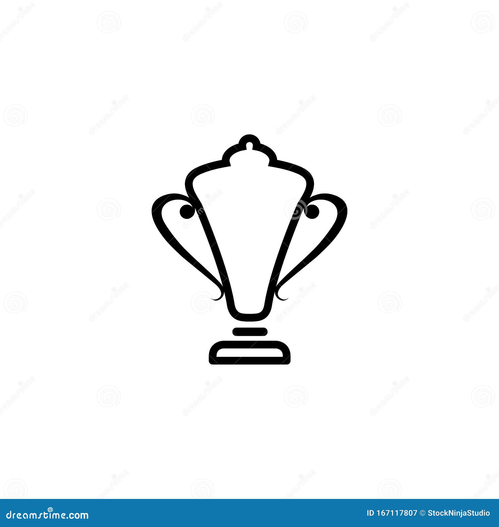 Trophy Line Icon in Flat Style Vector for Apps, UI, Websites. Black ...