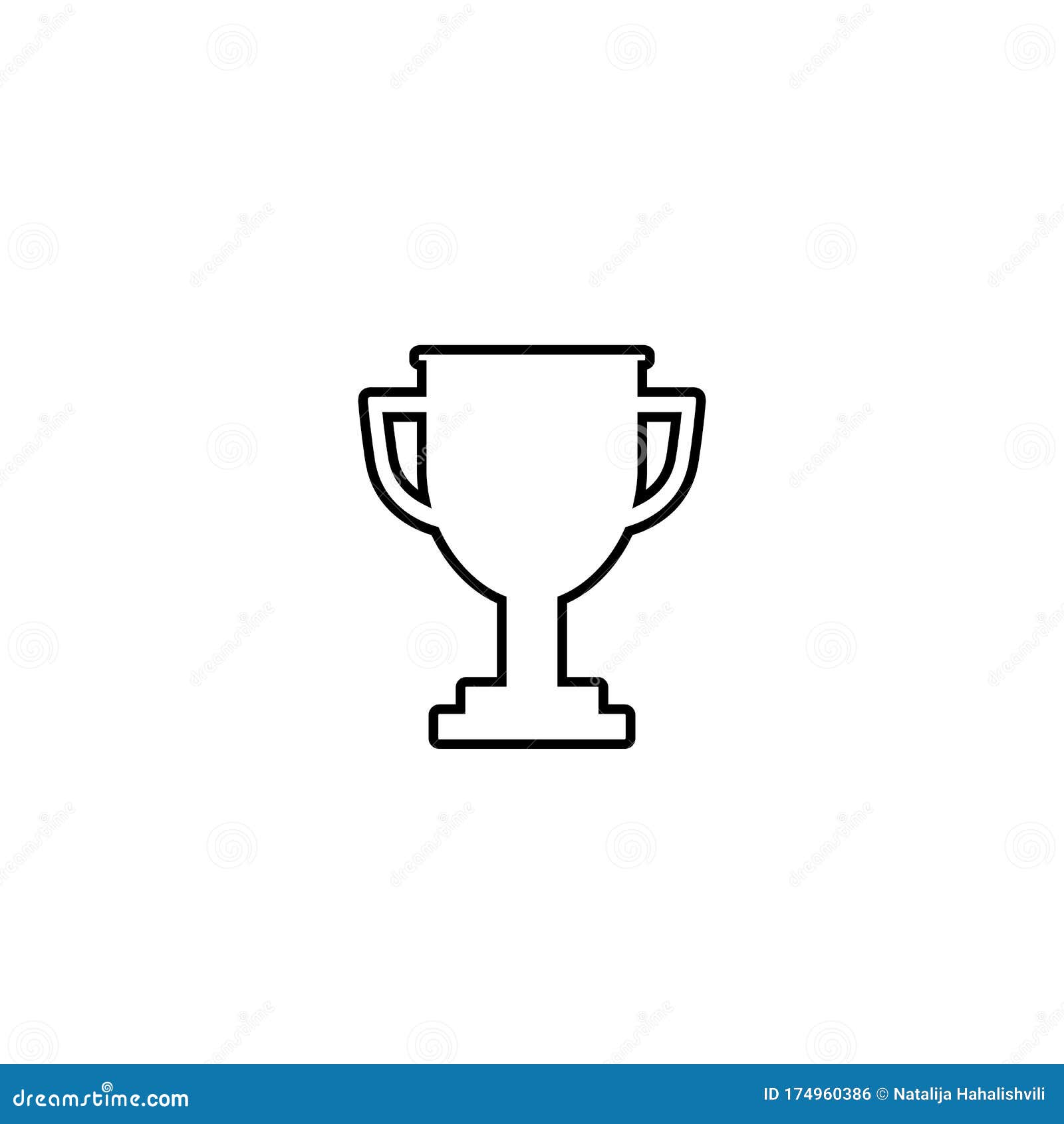 Trophy Line Icon on White Background. Vector Stock Vector ...