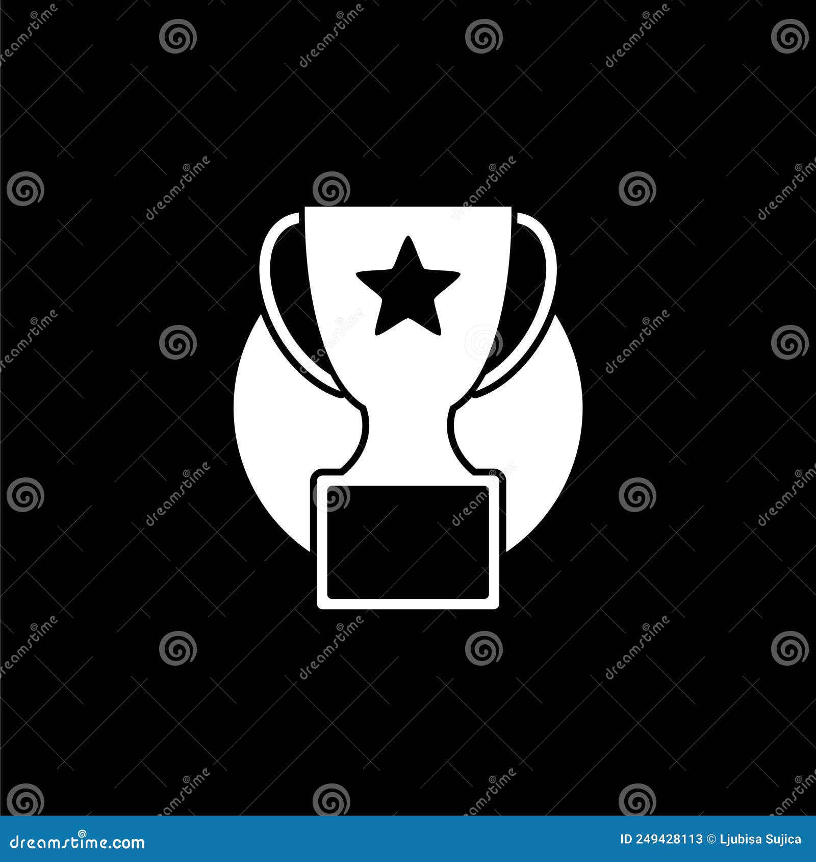 Trophy Logo Isolated on Dark Background Stock Vector - Illustration of ...