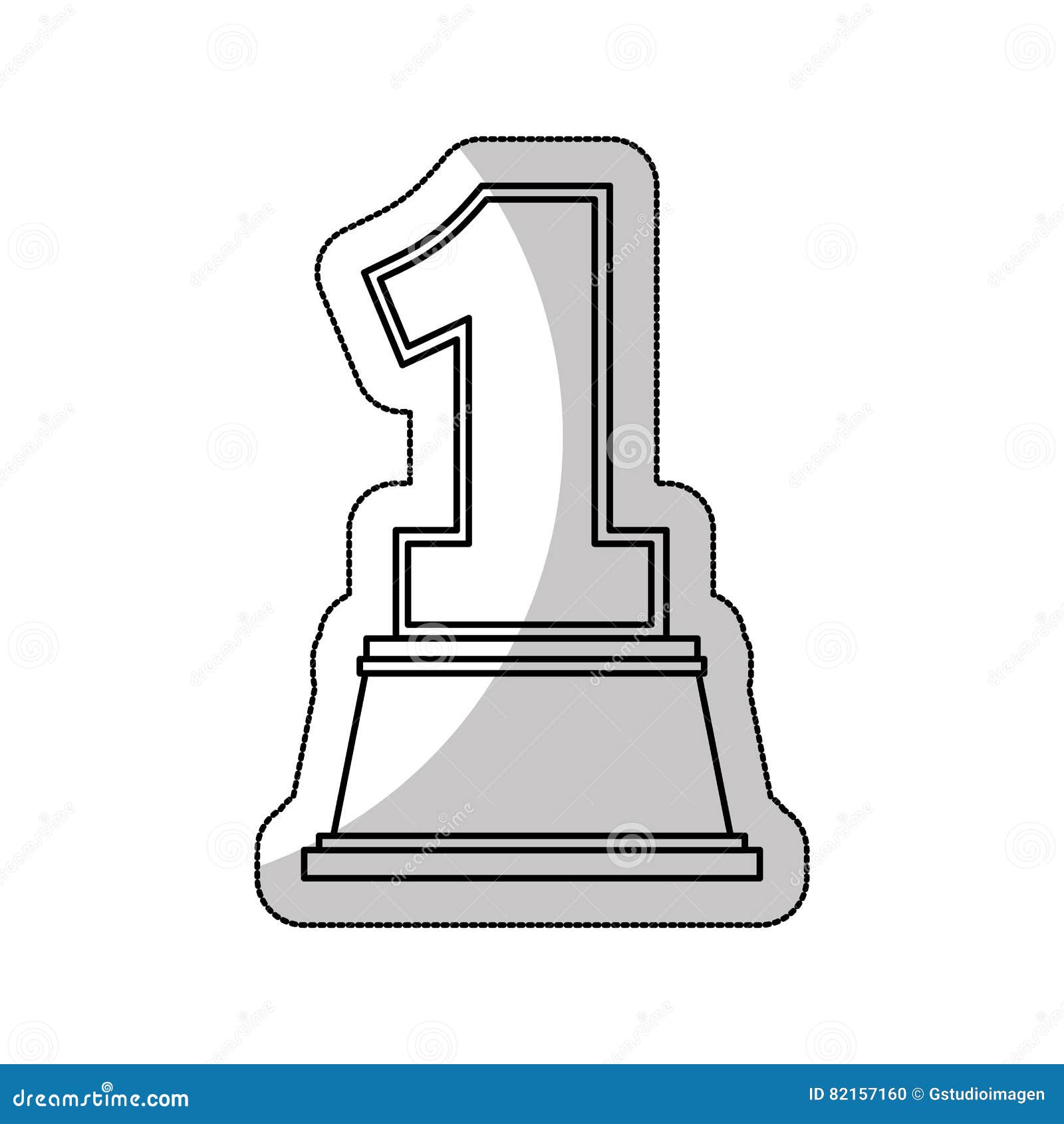 Trophy Number One Award Isolated Icon Stock Illustration - Illustration ...