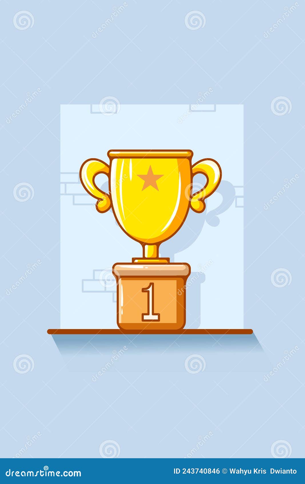 Trophy Number One Icon Cartoon Illustration Stock Vector - Illustration ...