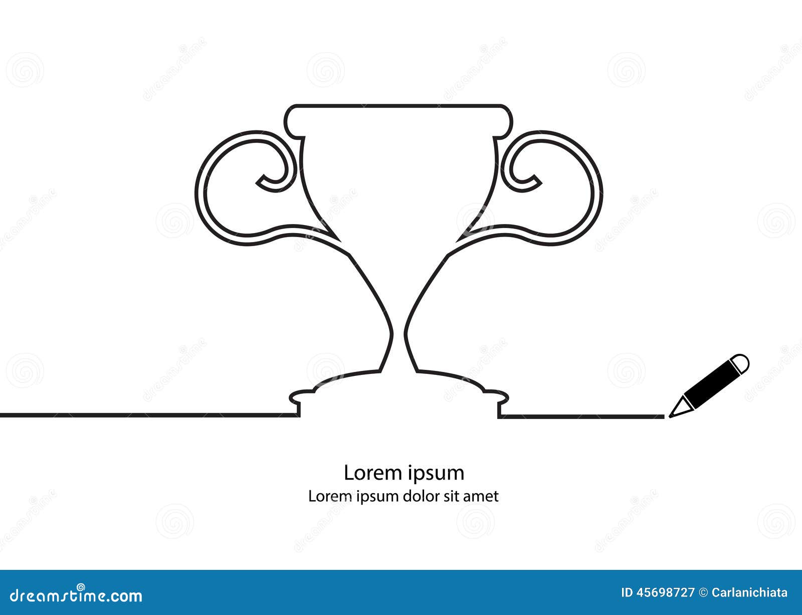 Trophy Outline stock vector. Illustration of business - 45698727