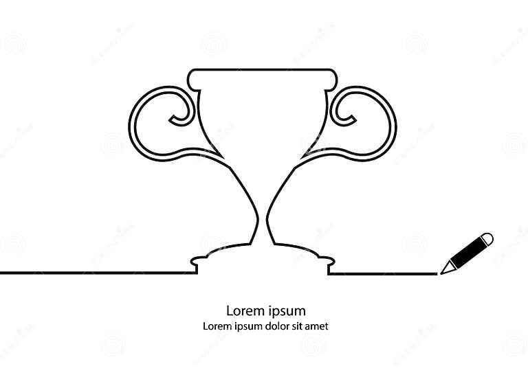 Trophy Outline stock vector. Illustration of business - 45698727