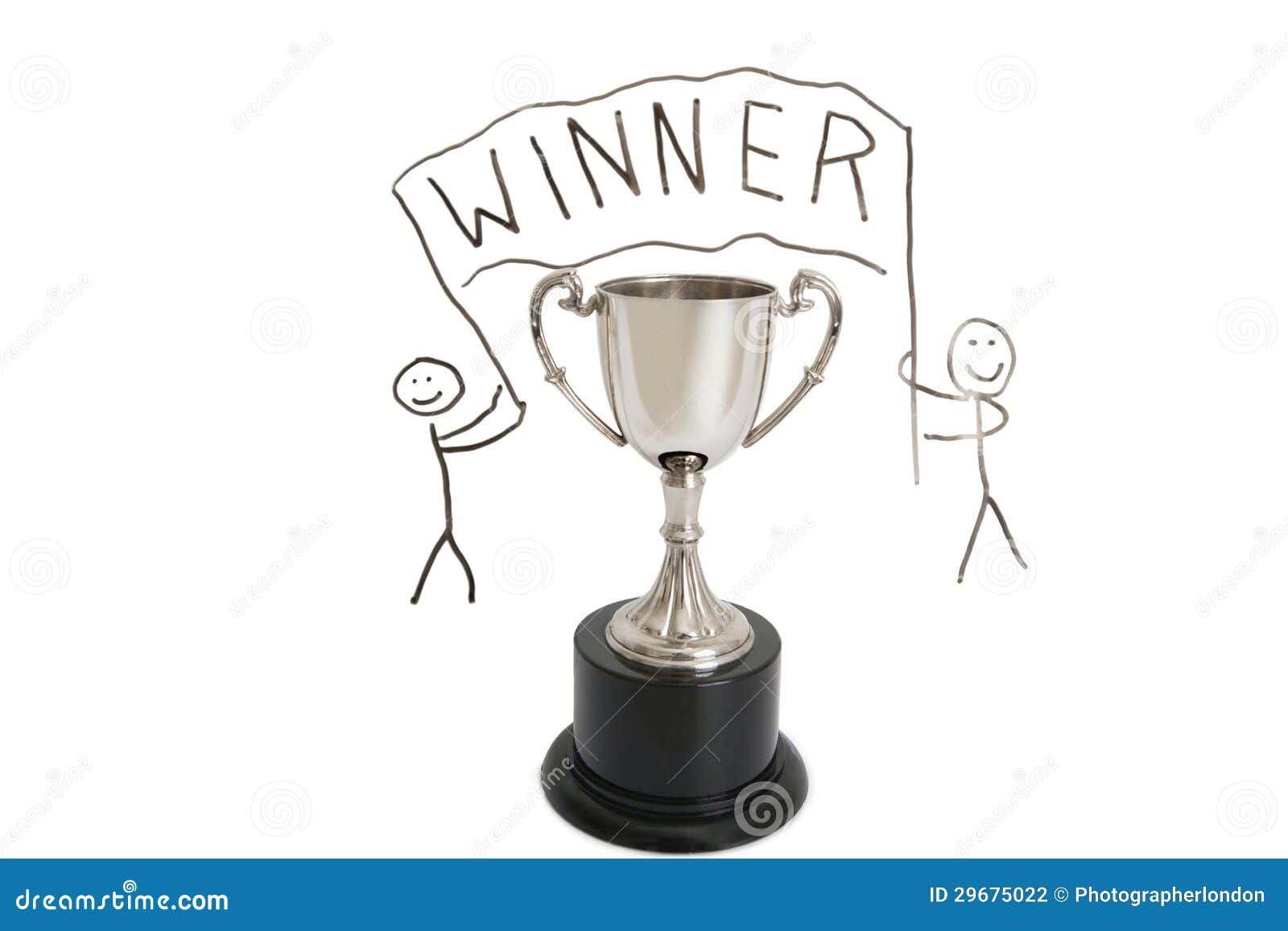 Trophy Over Stick Figure Drawing on Whiteboard Stock Photo - Image of ...