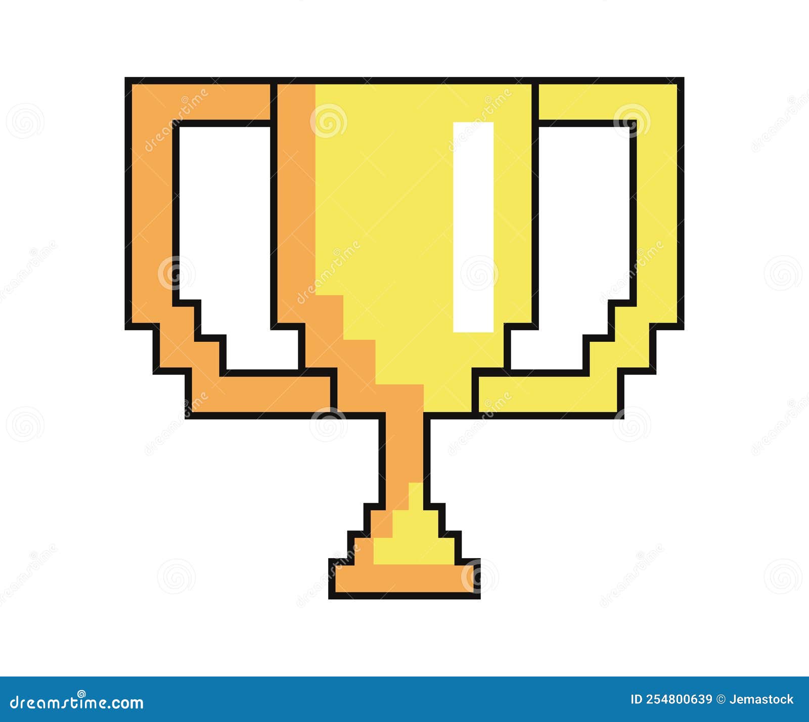 Trophy Pixel Art Style Cartoon Vector | CartoonDealer.com #254800639