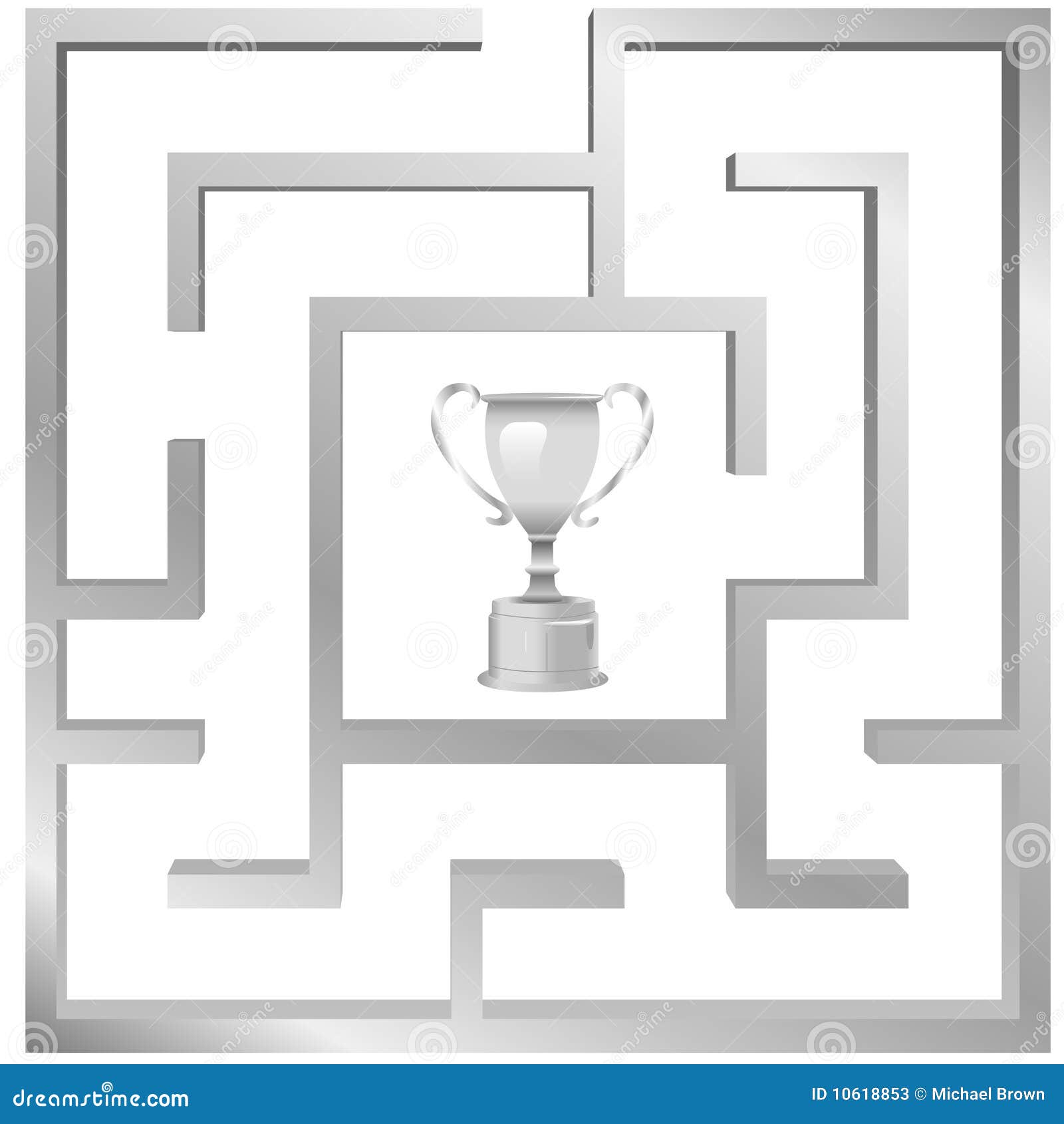 Trophy Prize As Award for Maze Problem Solution Stock Vector ...