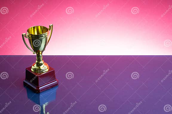 Trophy on the Red Background Stock Image - Image of achievement, design ...