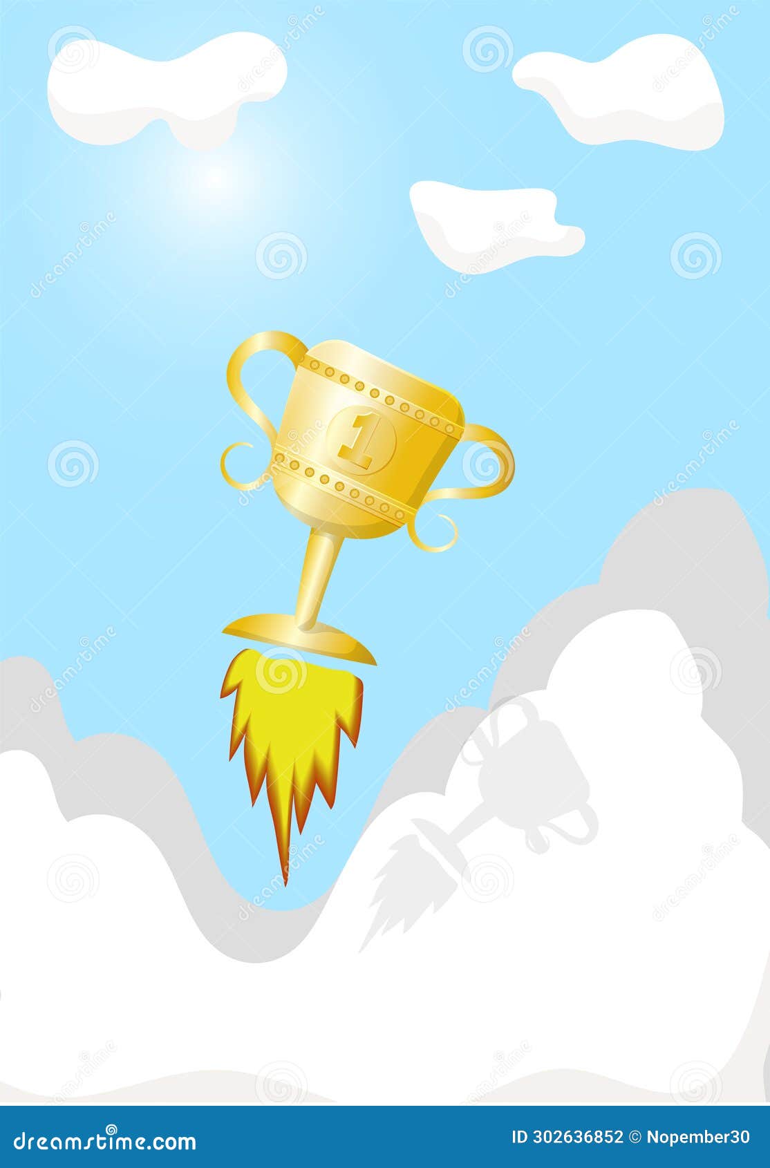 Trophy rocket stock vector. Illustration of determination - 302636852
