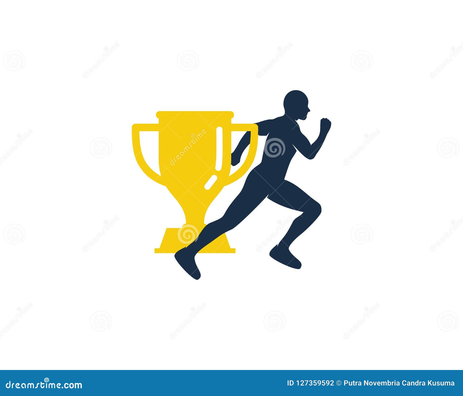 Trophy Run Logo Icon Design Stock Vector - Illustration of champion ...