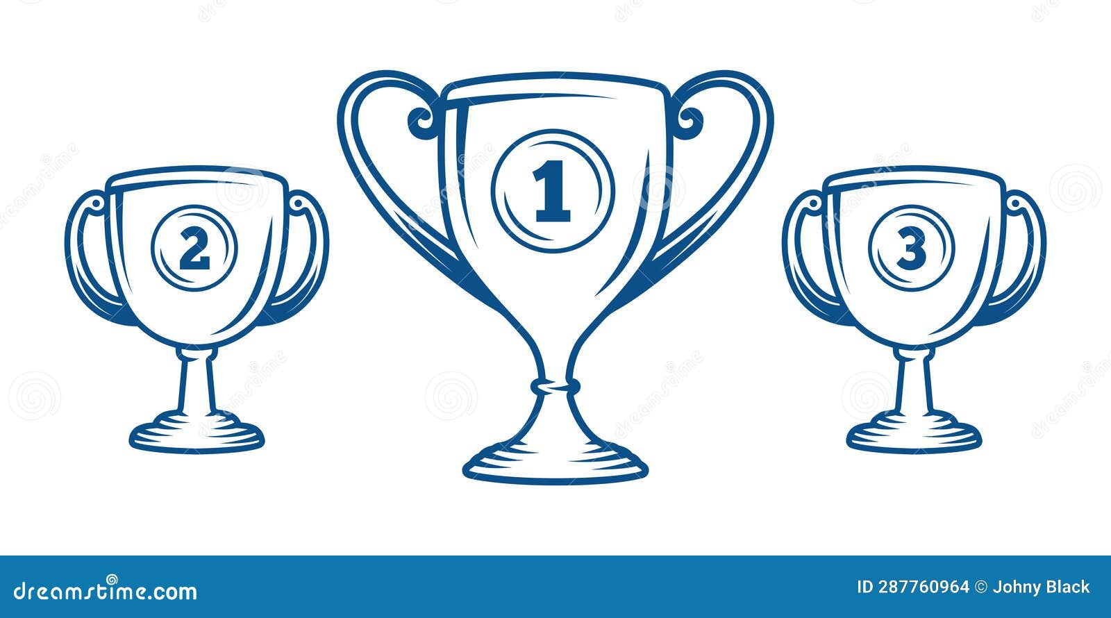 Trophy Logo Design Template. Set of Trophies. Vector and Illustration ...