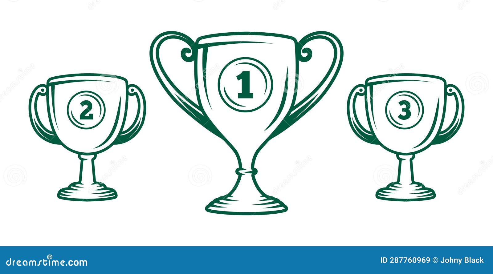 Trophy Logo Design Template. Set of Trophies. Vector and Illustration ...