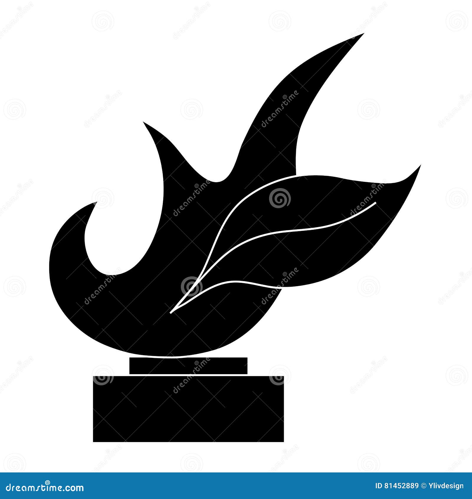 Trophy Sign with Flame Icon, Black Simple Style Stock Vector ...