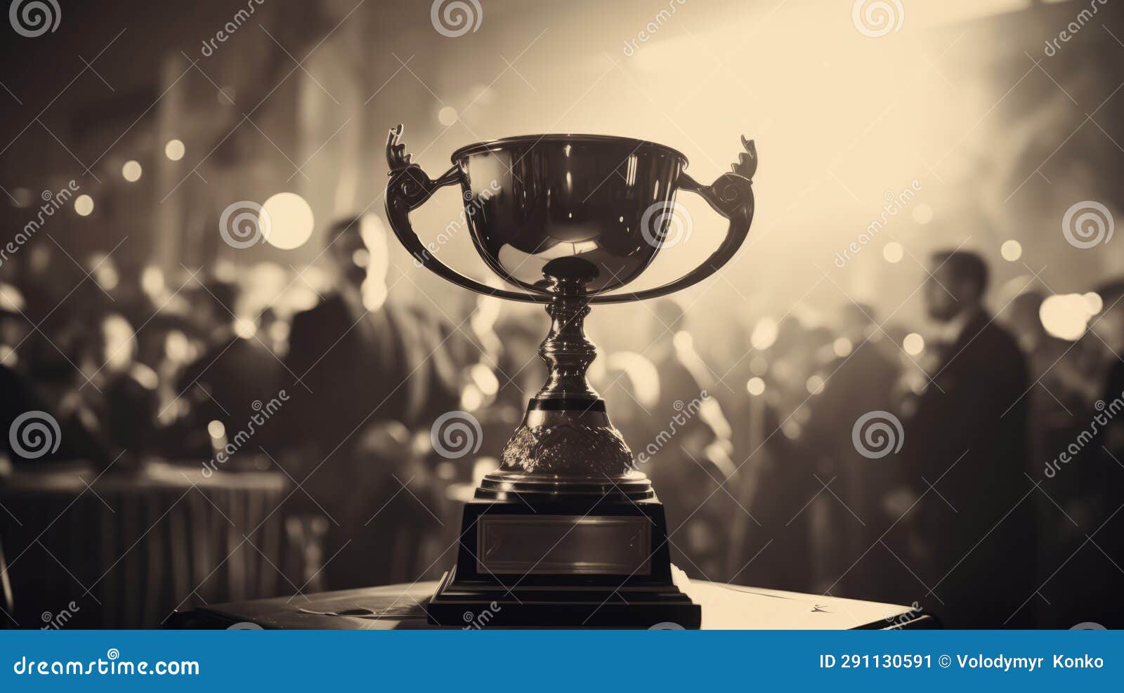 A Trophy Sitting on a Wooden Table Stock Image - Image of competition ...