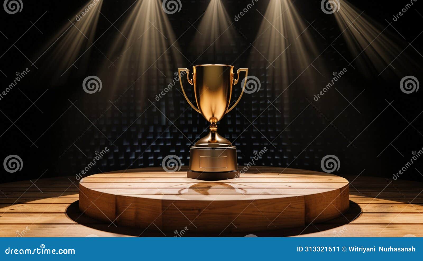 Trophy on Stage Platform with Spotlight. Generative Ai Stock Image ...