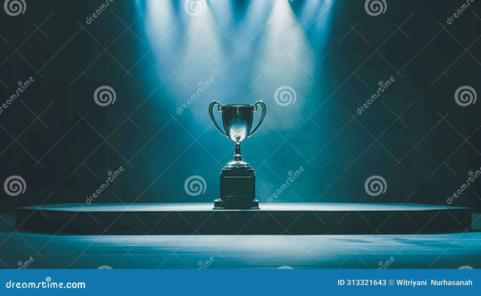 Trophy on Stage Platform with Spotlight. Generative Ai Stock ...