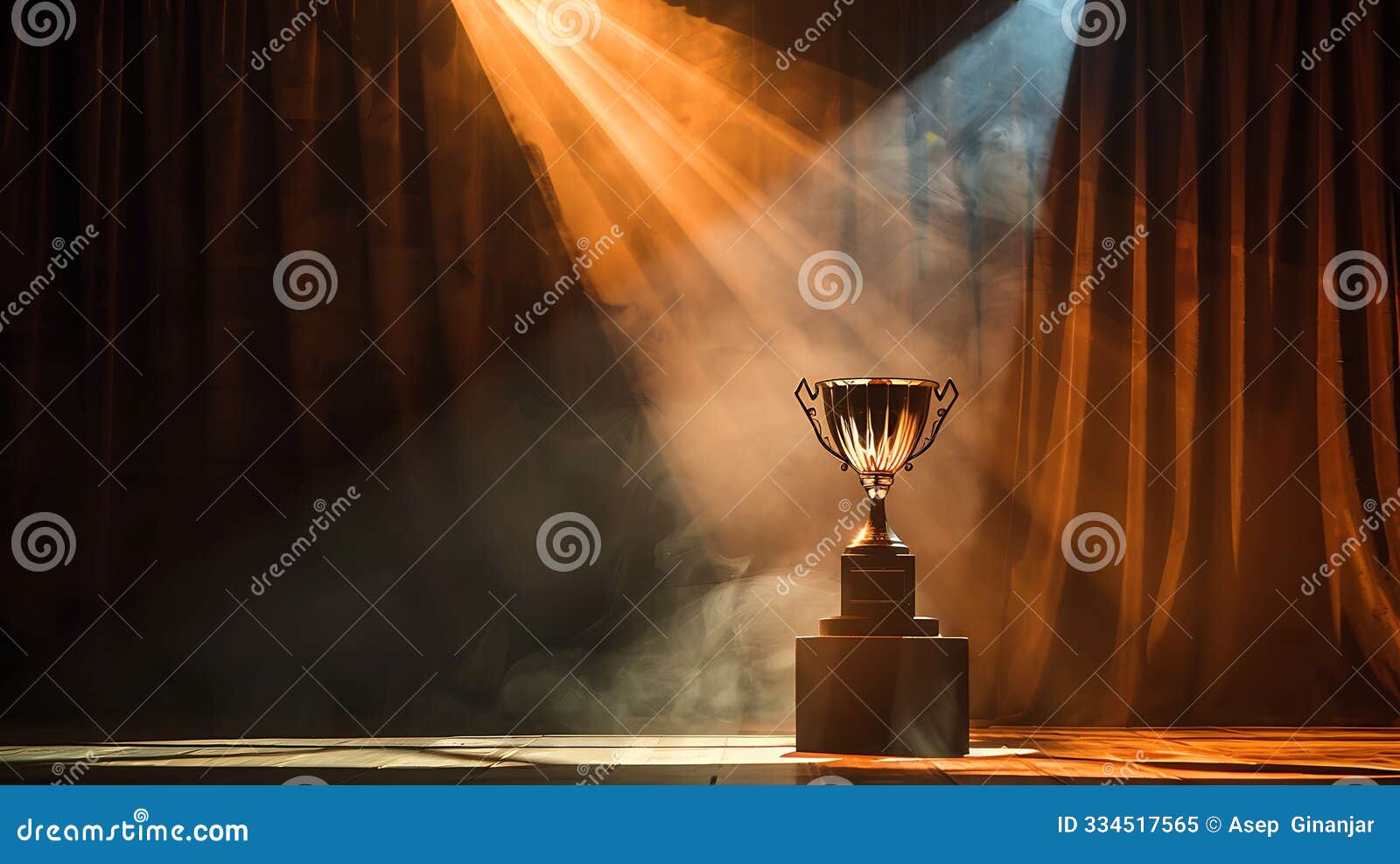 Trophy on Stage with Spotlight Stock Illustration - Illustration of ...