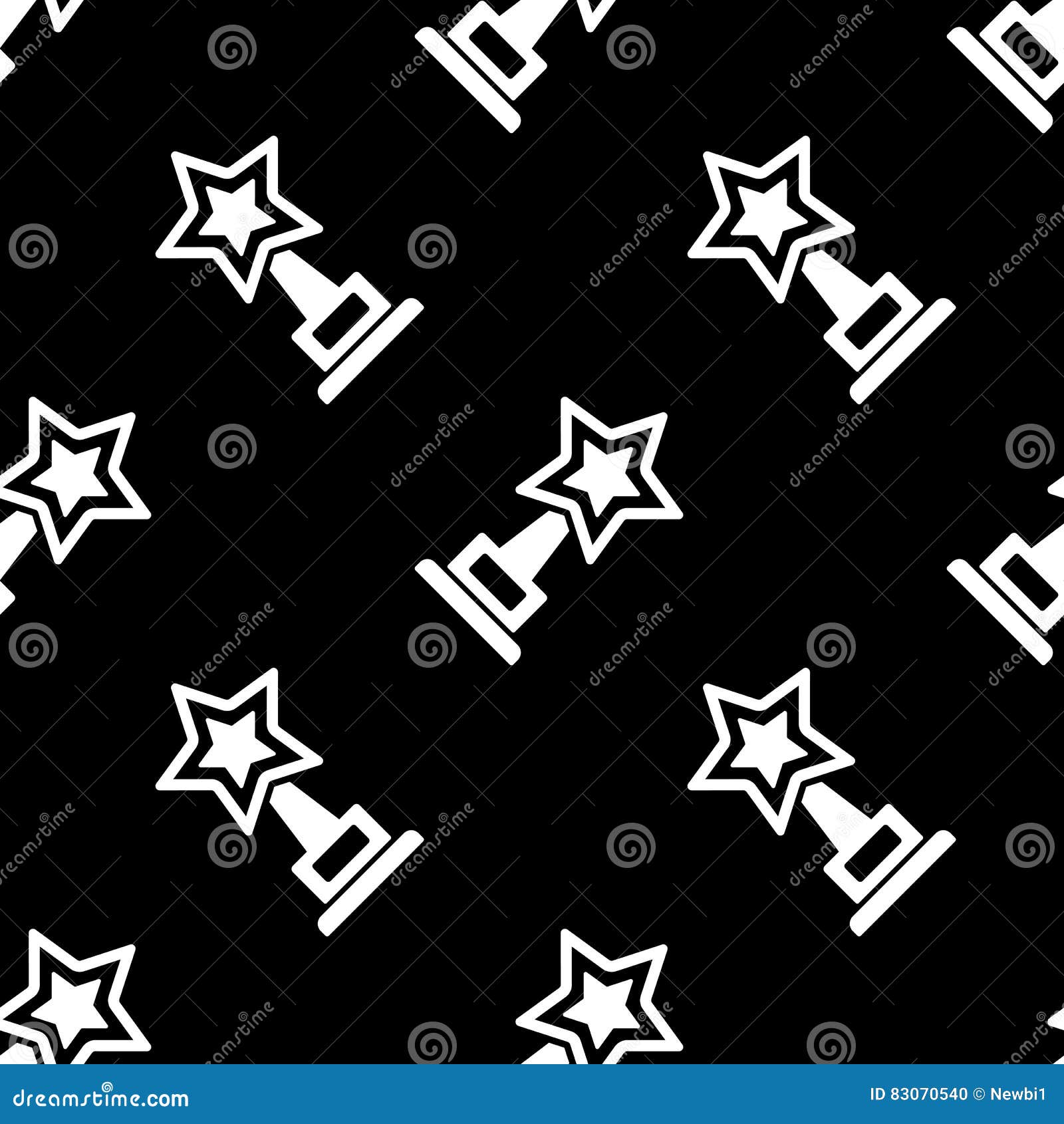 Trophy Star Cup and Award Icon Seamless Pattern Stock Vector ...