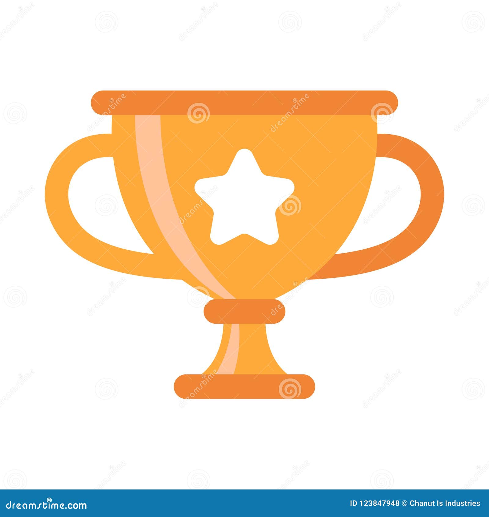 Trophy flat illustration stock vector. Illustration of champion - 123847948