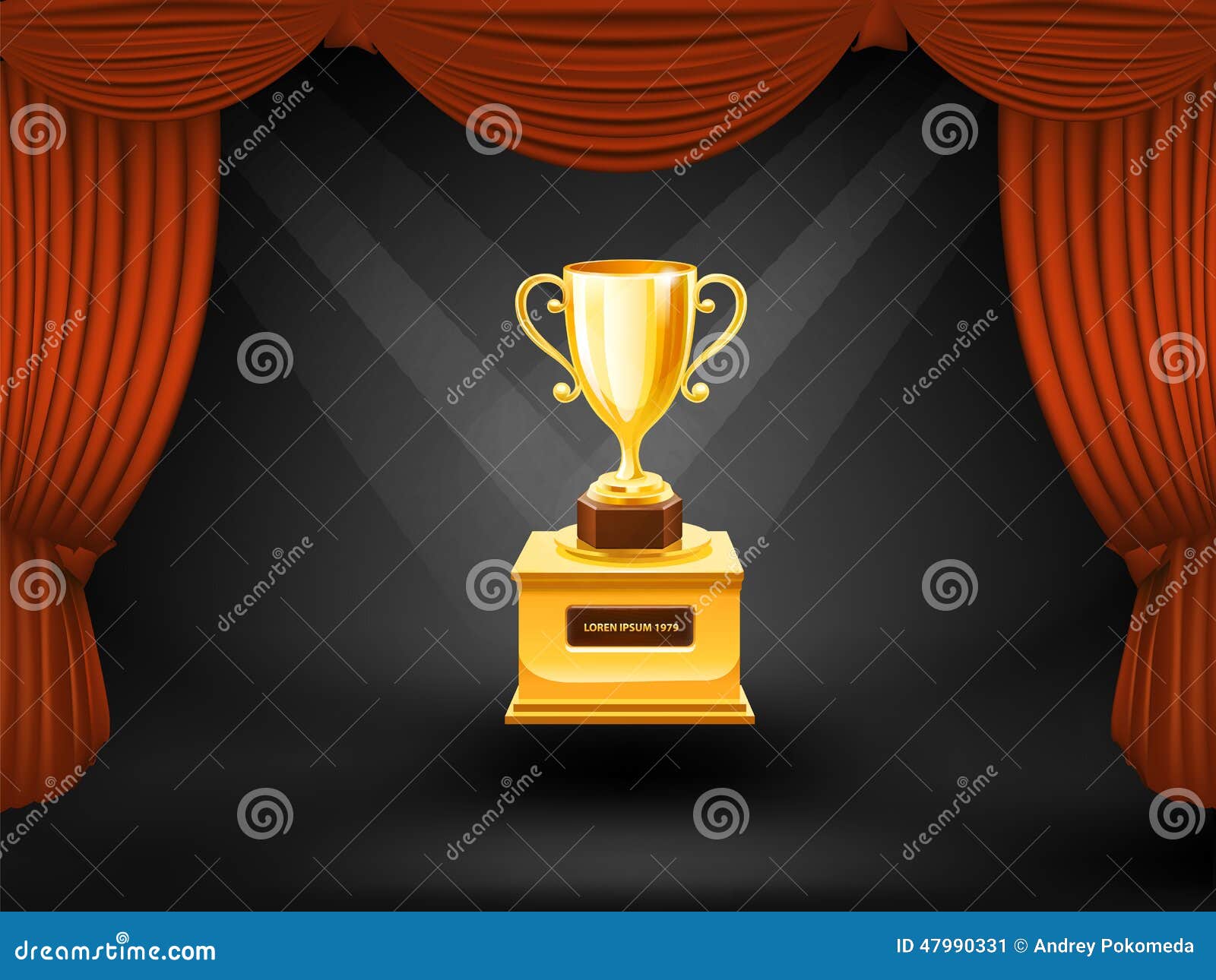 Trophy on Theater Scene. Vector Stock Vector - Illustration of scene ...