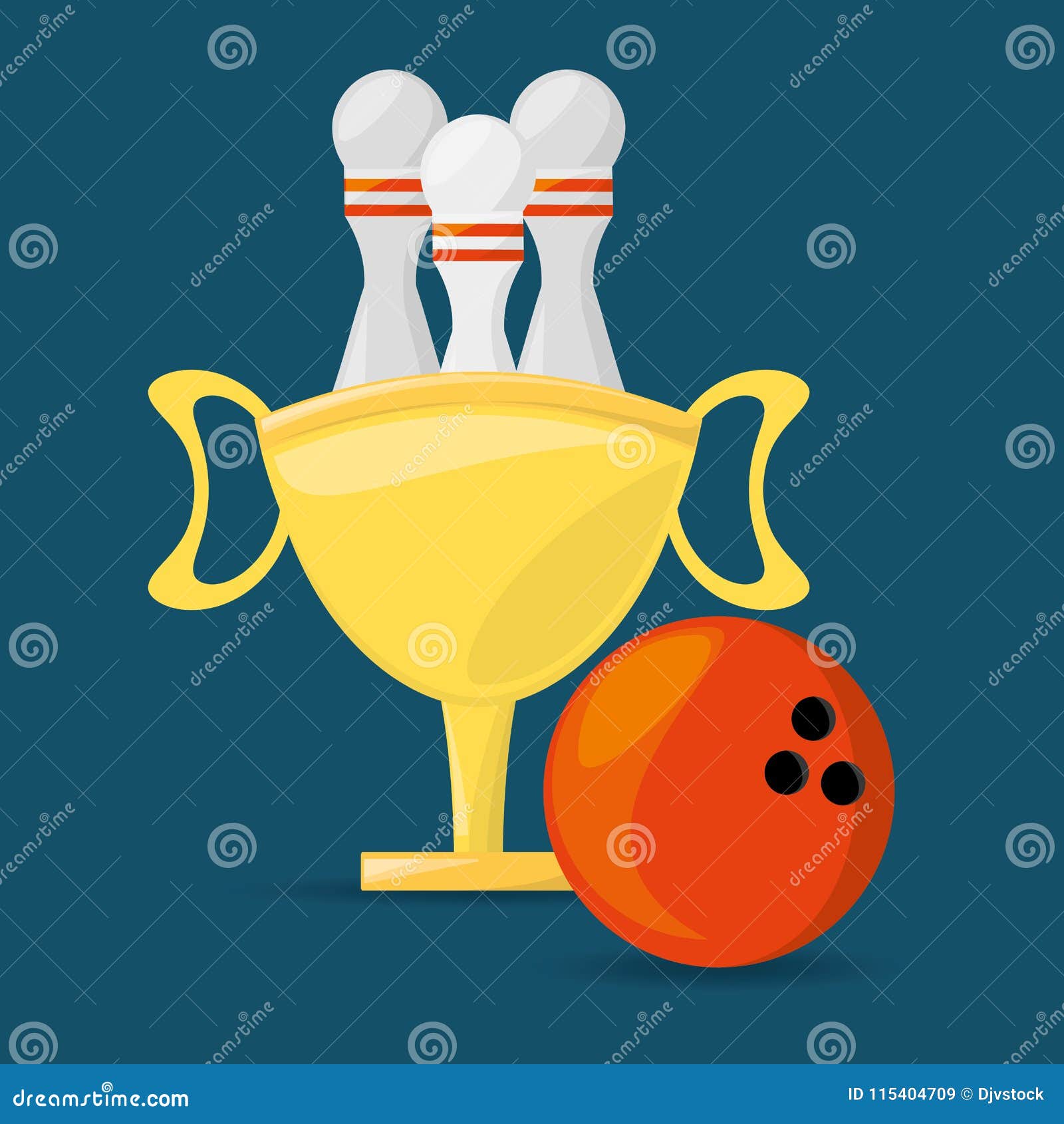 Trophy To Win Bowling Game Competition Stock Vector - Illustration of ...