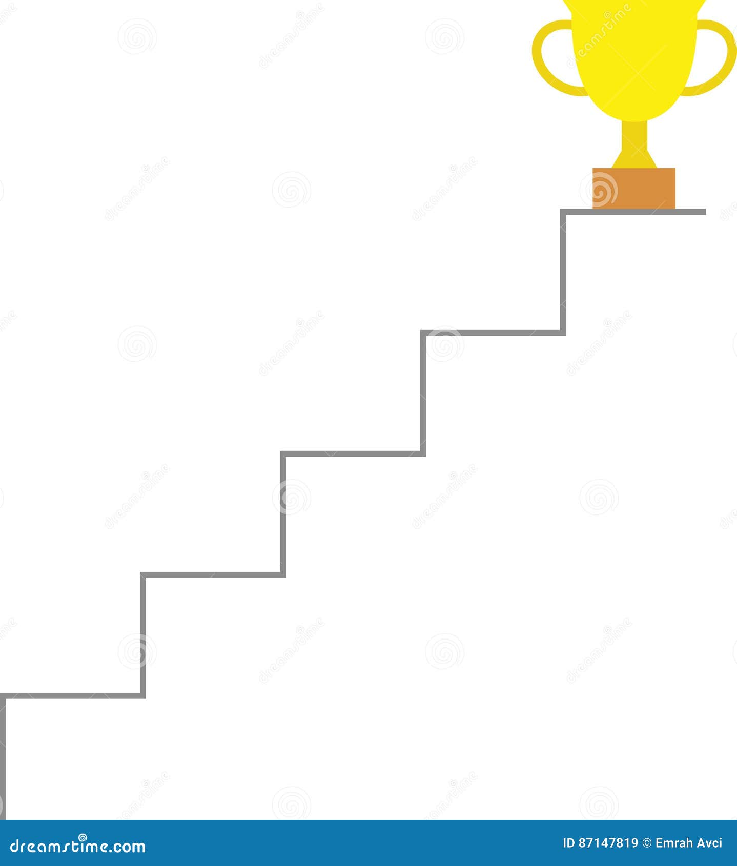 Trophy on top of stairs stock vector. Illustration of gold - 87147819