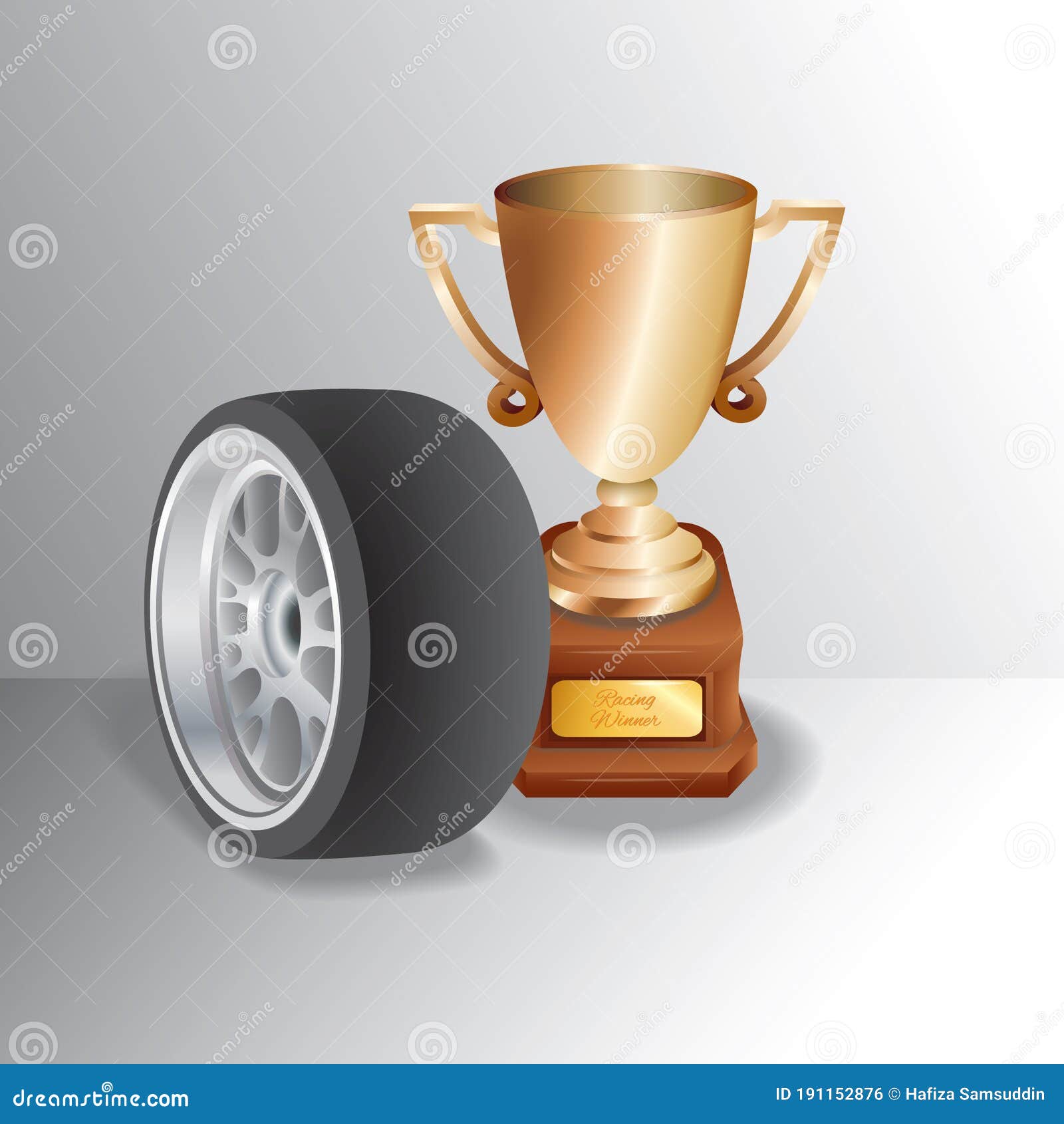 Trophy with Tyre. Vector Illustration Decorative Design Stock Vector ...